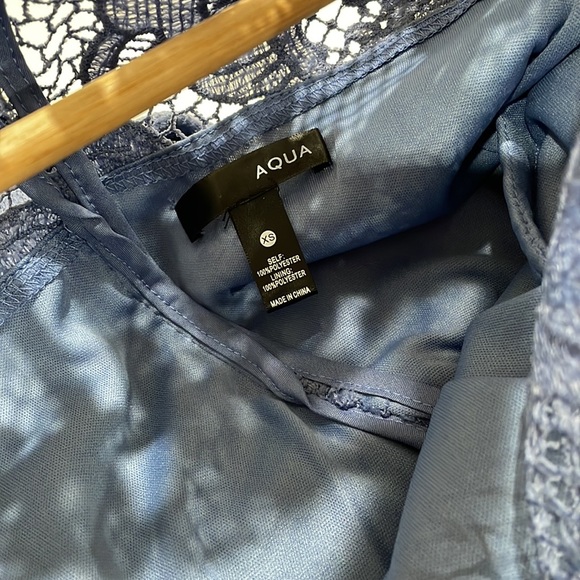 Aqua | Dresses | Nwt Xs Periwinkle Blue Slate Luxe Lace Ruffle Party ...